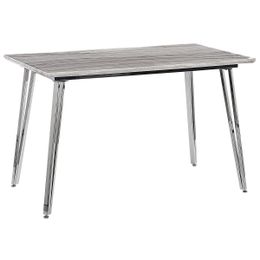 Beliani ESSTISCH 120/70/75 cm Wei&szlig;, Silberfarben Rechteckig Greyton