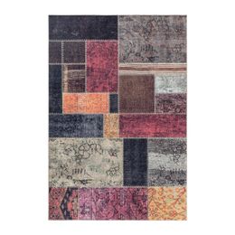 KADIMA DESIGN TEPPICH Flachgewebe Waschbar PIZOL in Bunt, im Patchwork-Stil, 160 x 230 cm