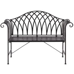 Beliani GARTENBANK Metall schwarz 130 cm Milazzo