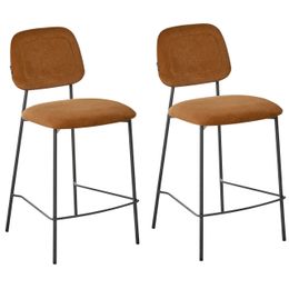 Beliani BARST&Uuml;HLEN 2er-Set Goldbraun Duette