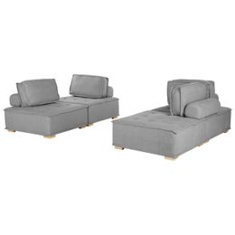 Beliani 4-SITZER SOFA SET Polyester Grau Tibro