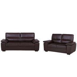 Beliani 5-SITZER SOFA SET Kunstleder Dunkelbraun Vogar