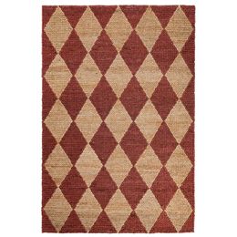 KADIMA DESIGN JUTETEPPICH BAIN, mit Rautenmuster, Terrakotta, 160 x 230 cm