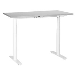 Beliani SCHREIBTISCH grauwei&szlig; 120/72 cm elektrisch h&ouml;henverstellbar Destin IV