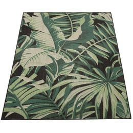 KADIMA DESIGN OUTDOORTEPPICH, mit Palmen-Motiv, Schwarz, 280 x 380 cm