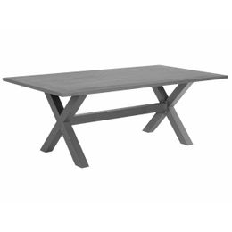 Beliani GARTENTISCH Aluminium grau 200/105 cm Cascais