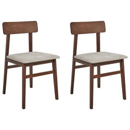Beliani ESSZIMMERSTUHL 2er-Set Braun Stacy