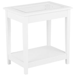 Beliani BEISTELLTISCH wei&szlig; Glas rechteckig 40/57 cm Attu