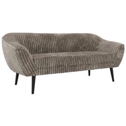 3-SITZER-SOFA PIRS - Hellbraun Cord - Schwarze Beine
