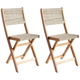 Beliani GARTENSTUHL 2er Set Beige Prossedi
