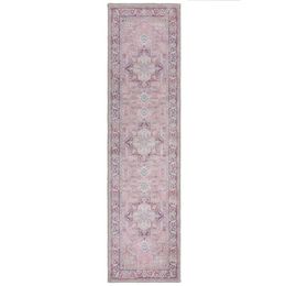 KADIMA DESIGN TEPPICH Waschbar HALD, klassisch im Vintage-Stil, Rosa, 60 x 230 cm