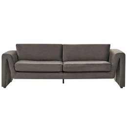 Beliani 3-SITZER-SOFA Samtstoff graphitgrau Maunu