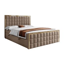 BOXSPRINGBETT ISADORA II GOLD mit Bettkasten und Topper 160x200 cm Royal Velvet 176