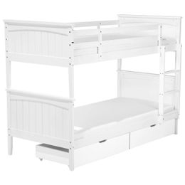 Beliani HOCHBETT 90/200cm Wei&szlig; Albon