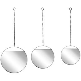 Beliani WANDSPIEGEL schwarz 24/29/33 cm 3er Set Odos