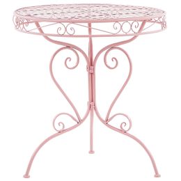 Beliani GARTENTISCH Metall Rosa Albinia