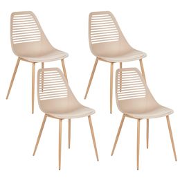 Beliani ESSZIMMERSTUHL 4er-Set Beige Montello