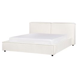 Beliani POLSTERBETT mit Lattenrost 160x200 cm Wei&szlig; Linards