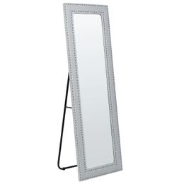 Beliani STANDSPIEGEL aus Kunstleder 50/150 cm Hellgrau Locronan