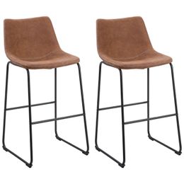 Beliani BARSTUHL 2er-Set Polsterbezug Braun Franks