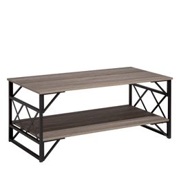 Beliani COUCHTISCH Holzoptik taupe rechteckig Bolton