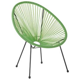 Beliani RATTANSTUHL Kunststoff gr&uuml;n 70 cm Acapulco II