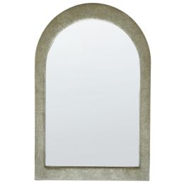 Beliani WANDSPIEGEL Samtstoff olivgr&uuml;n oval 60/90 cm Huriel