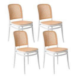 Beliani GARTENSTUHL 4er-Set Beige Plose
