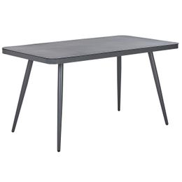 Beliani GARTENTISCH Aluminium grau 140/80 cm Lipari