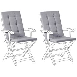Beliani SITZAUFLAGEN 2er-Set Hellgrau 42/95 cm Maui Premium