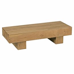 KADIMA DESIGN COUCHTISCH aus Massivholz, handgefertigt, pflegeleicht, aus Akazienholz und Edelholz, Beige 120x45x30 cm