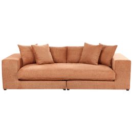 Beliani 3-SITZER-SOFA orange mit Kissen Glorvika