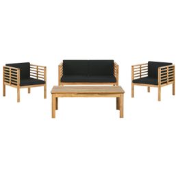 Beliani 4-SITZER LOUNGE SET Akazienholz Hellbraun Pacific