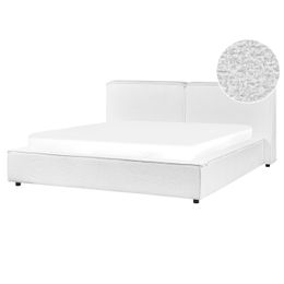 Beliani POLSTERBETT mit Lattenrost 160x200 cm Wei&szlig; Linards