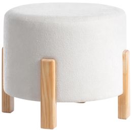 Beliani POUF Cremewei&szlig; Terry