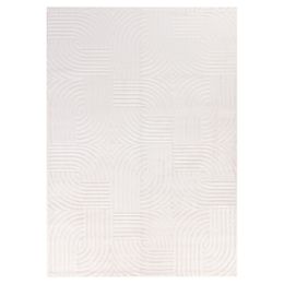 KADIMA DESIGN TEPPICH Kurzflor ILLER in Creme, mit 3D-Design, aus Jute, 140 x 200 cm