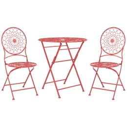 Beliani BALKONSET 2-Sitzer Metall rot Scario