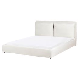 Beliani BETT mit Lattenrost 160/200 cm Cremewei&szlig; Bajonna