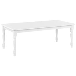 Beliani COUCHTISCH wei&szlig; rechteckig 60/120 cm Kokomo