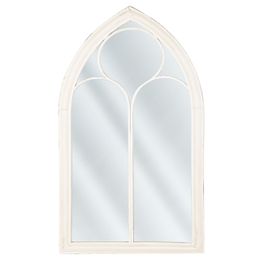 Beliani WANDSPIEGEL wei&szlig; Fensteroptik 62/113 cm Trelly