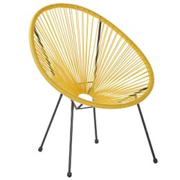 Beliani RATTANSTUHL Kunststoff gelb 70 cm Acapulco II