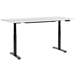 Beliani SCHREIBTISCH wei&szlig;schwarz 180/80cm elektrisch h&ouml;henverstellbar Destin IV