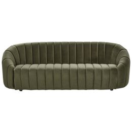 Beliani 3-SITZER-SOFA Samtstoff dunkelgr&uuml;n Malung