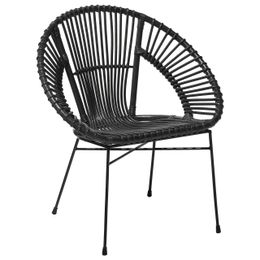 Beliani RATTANSTUHL Rattan Schwarz Sarita