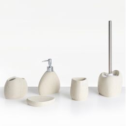 Beliani BADACCESSOIRES Set 5-teilig Hellbeige Coata