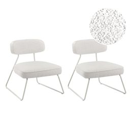 Beliani SESSEL 2er-Set Cremewei&szlig; Frovi