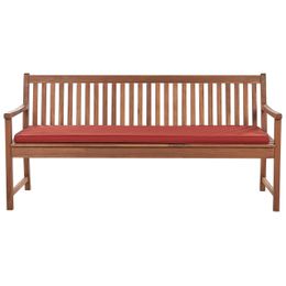 Beliani GARTENBANK 3-Sitzer Heller Holzfarbton Vivara