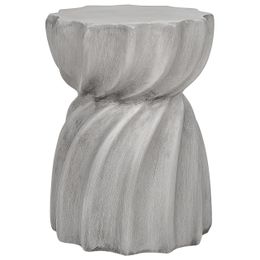 Beliani GARTENBEISTTELLTISCH Beton grau rund 35 cm Algua