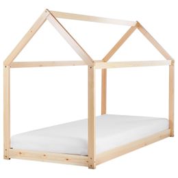 Beliani KINDER-HAUSBETT Heller Holzfarbton 90-200 cm Tosse