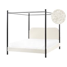 Beliani HIMMELBETT 160x200 cm Wei&szlig; Dannemois